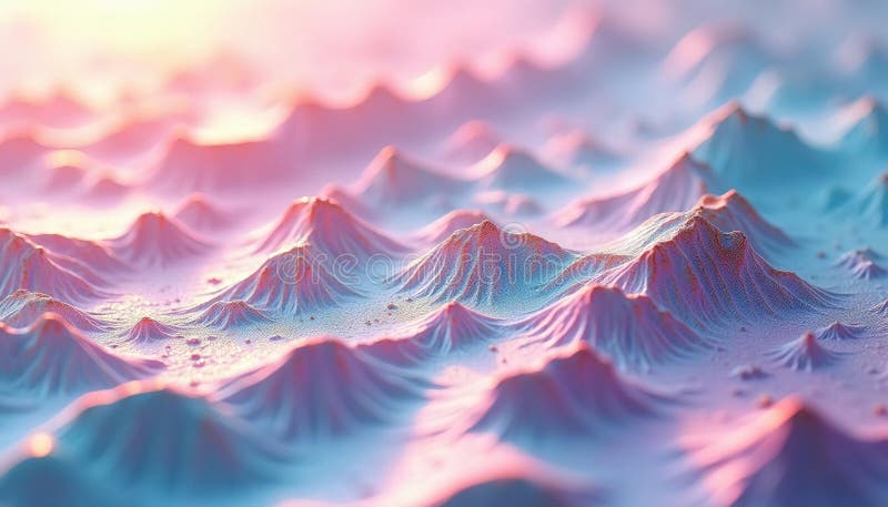 Abstract 3D Topographic Map with Mountain Formations in Soft Pastel ...