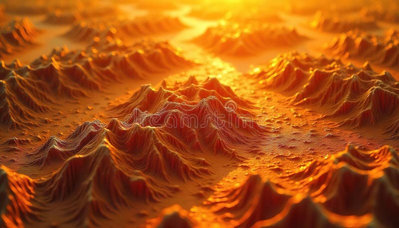 Abstract 3D Topographic Map with Mountain Formations in Soft Pastel ...
