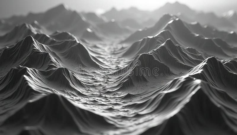 Abstract 3D Topographic Map with Mountain Formations in Soft Pastel ...