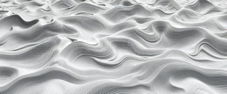 Abstract 3D Topography Design with Undulating Contour Lines. Complex ...