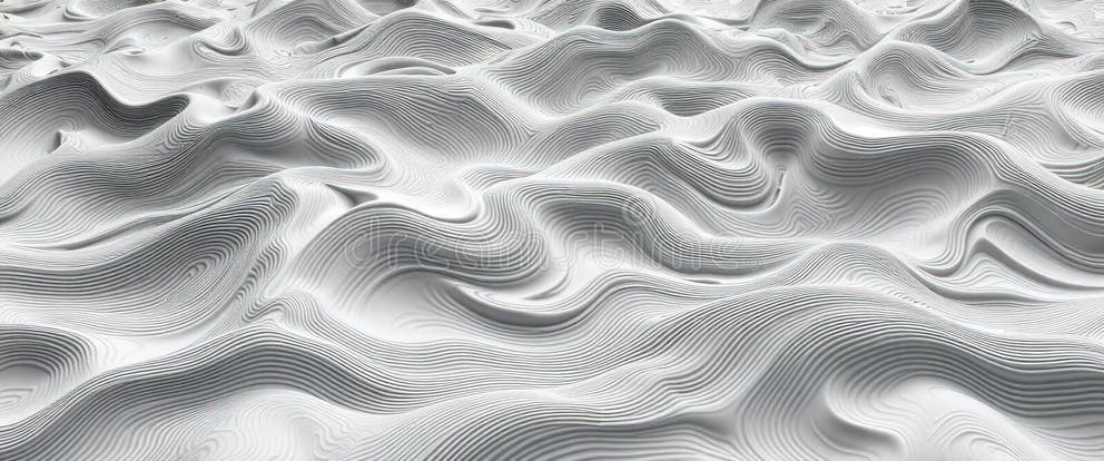 Abstract 3D Topography Design with Undulating Contour Lines. Complex ...