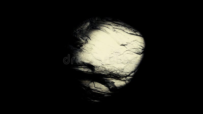 Abstract 3D Transforming Monochrome Shape Isolated on a Black ...
