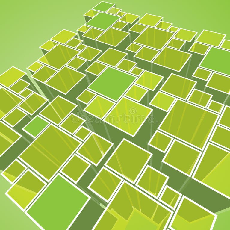 Abstract 3D Transparent Green Cubes Background Stock Vector ...