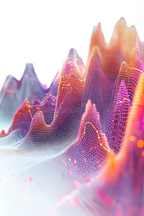 Abstract 3D Trendline Graph with a White Background Stock Illustration ...