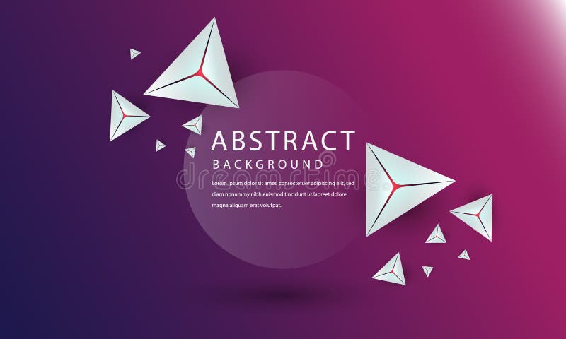 Abstract 3D Triangle Shapes on Pink Background. Pink Color Stock Vector ...