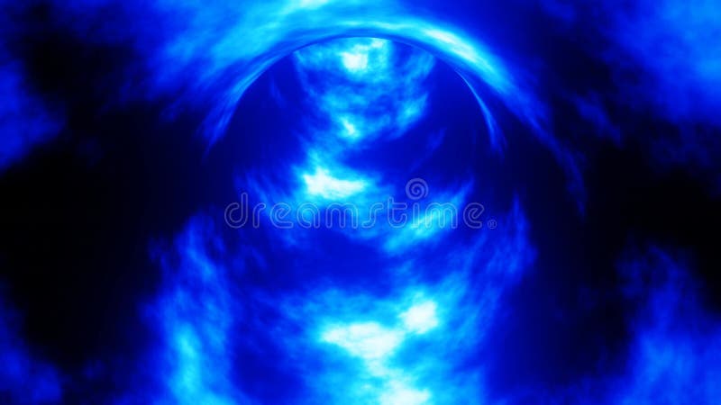 Abstract 3d Tunnel Turning To Up with Glowing Blue Textures. Motion ...