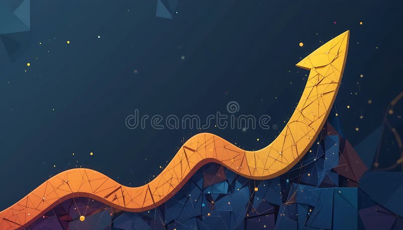 Abstract 3D Upward Trending Arrow Graph Chart Showing Growth Success ...