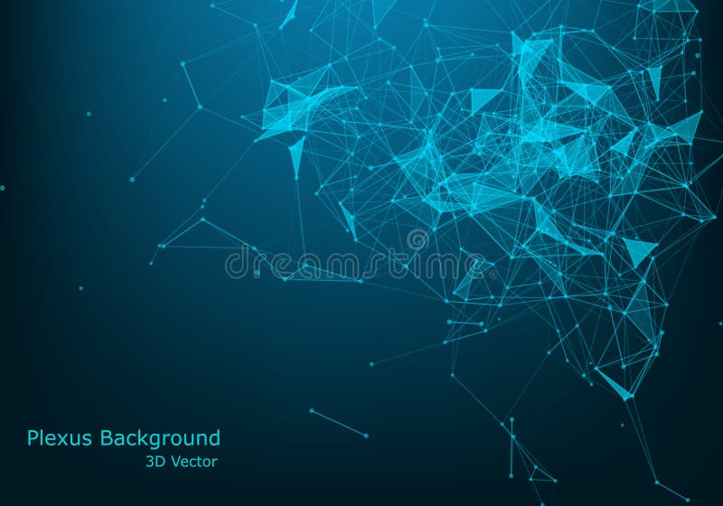 Abstract 3d Vector Futuristic Dots and Lines. Computer Geometric ...