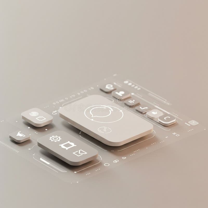 Abstract 3D Visualization Depicting a Futuristic User Interface on a ...