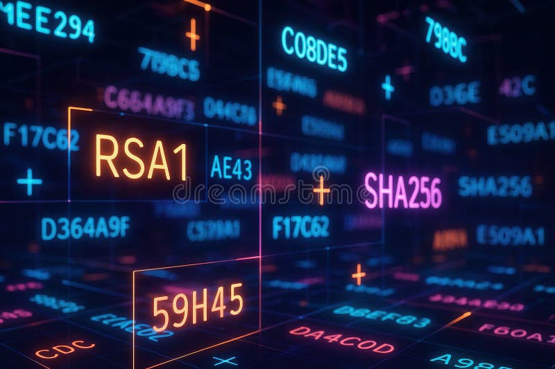 Abstract 3D Visualization of Encryption Codes. Ai-generated Stock ...