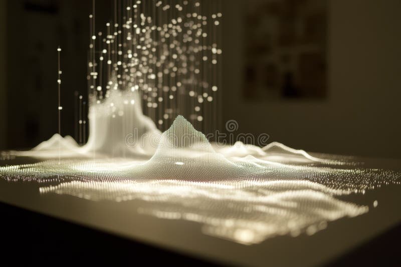 Abstract 3D Visualization of Sound Waves and Light Patterns Stock ...