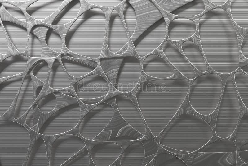 Abstract 3d Voronoi Organic Structure Made of Brushed Metal Stock ...