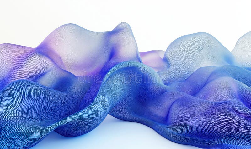 Abstract 3D Wave Form in Blue and Purple Tones with Smooth Curves and ...