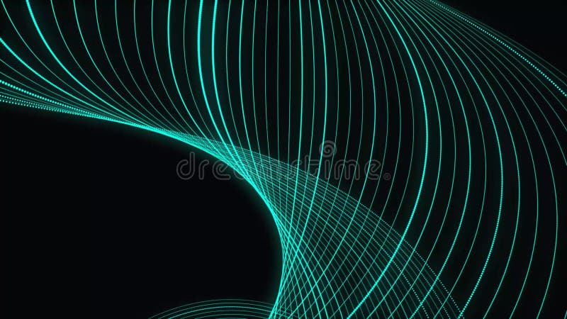 Abstract 3d Wave Particle Line. Digital Dynamic Wave of Dots. Purple ...