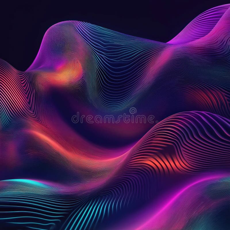 Abstract 3D Wave Shapes Create Vibrant Colorful Patterns. Dynamic ...