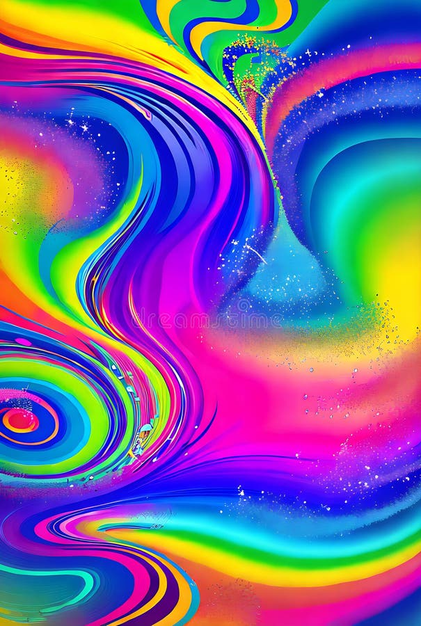 Abstract 3d Waves With Neon Palette Stock Illustration Illustration