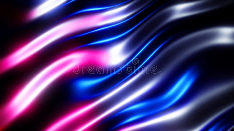 Abstract 3d Wavy Background, Purple Blue Waves on Black Background ...