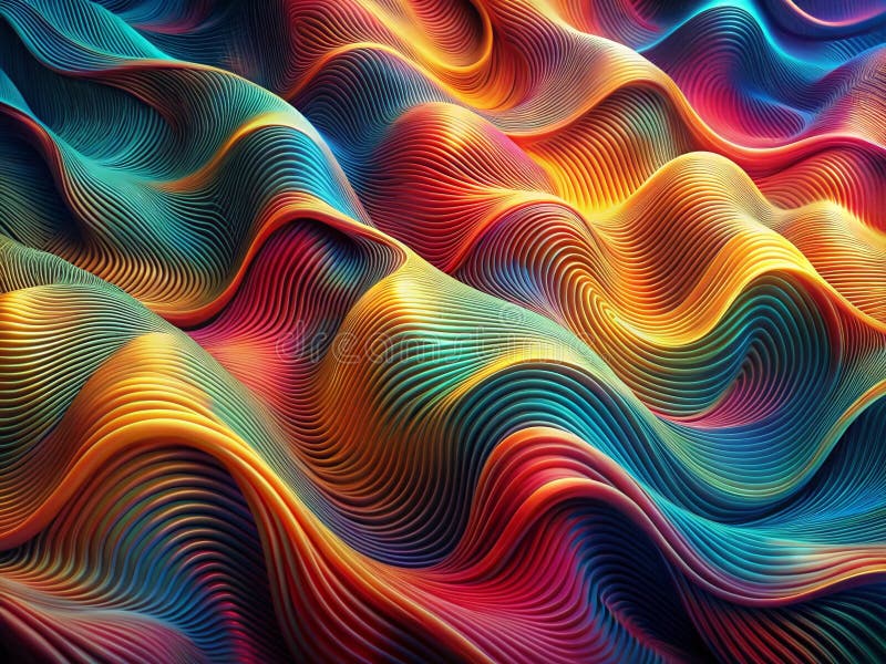 Abstract 2D Wavy Line Mesh Background a Surreal Exploration of ...