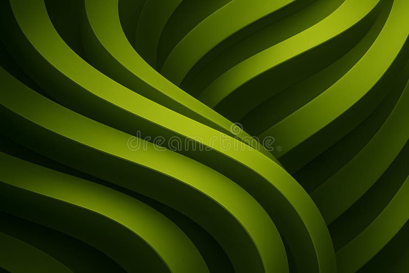 Abstract 3D Wavy Lines Lime Green Background Stock Illustration ...