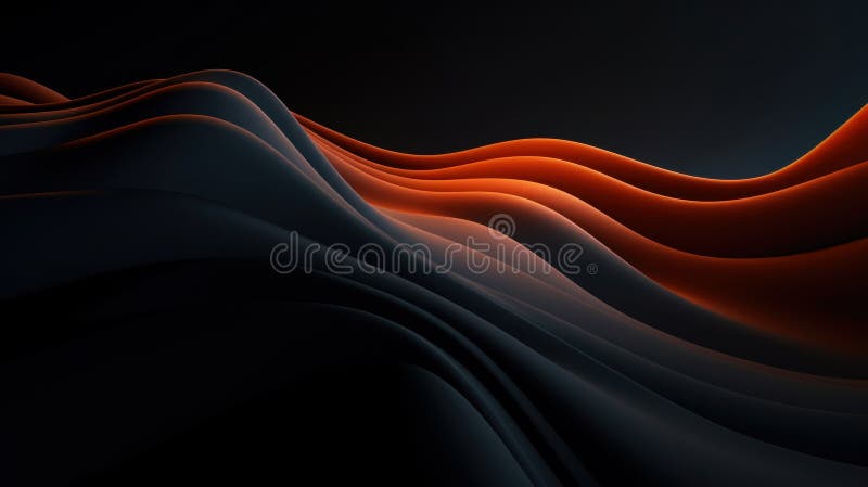 Abstract 3d Wavy Smooth Background. Dark Matte Colour Palette ...
