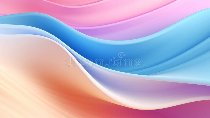 Abstract 3d Wavy Smooth Background. Multicolor Pastel Colour Palette ...
