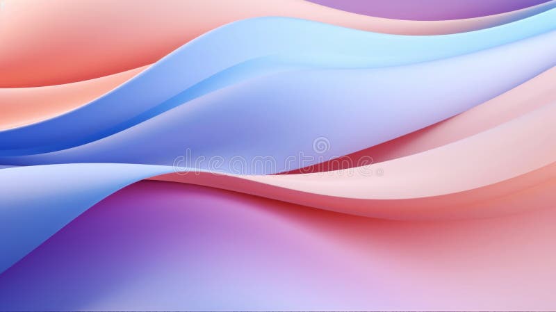 Abstract 3d Wavy Smooth Background. Multicolor Pastel Colour Palette ...