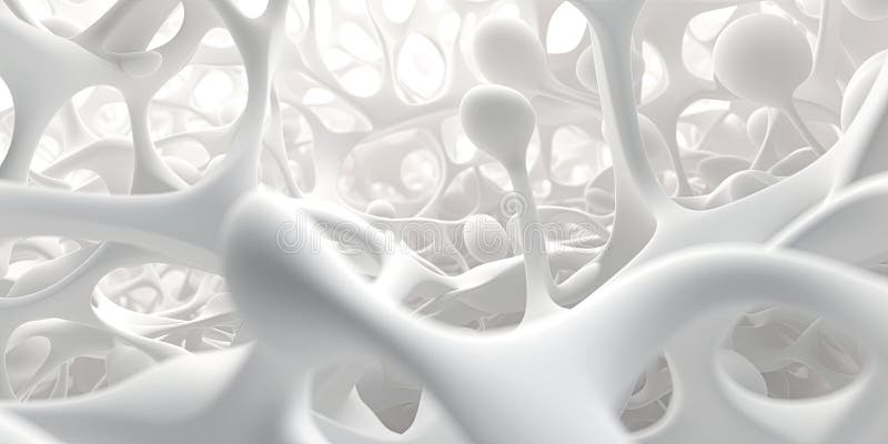 Abstract 3d White Background, Bio Shapes Pattern Texture. Stock ...