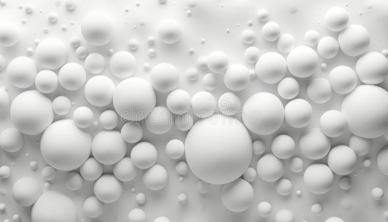 Abstract 3D White Bubble Spheres Background. Textured Abstract ...
