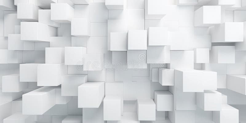 Abstract 3d White Cubes Background, Geometric Pattern Texture. Stock ...