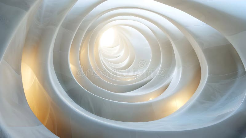 Abstract 3D White Spiral Architecture Background Illustration Stock ...