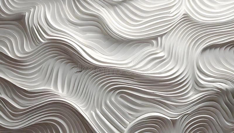 Abstract 3D White Wave Pattern. Seamless Texture with Light and Shadow ...
