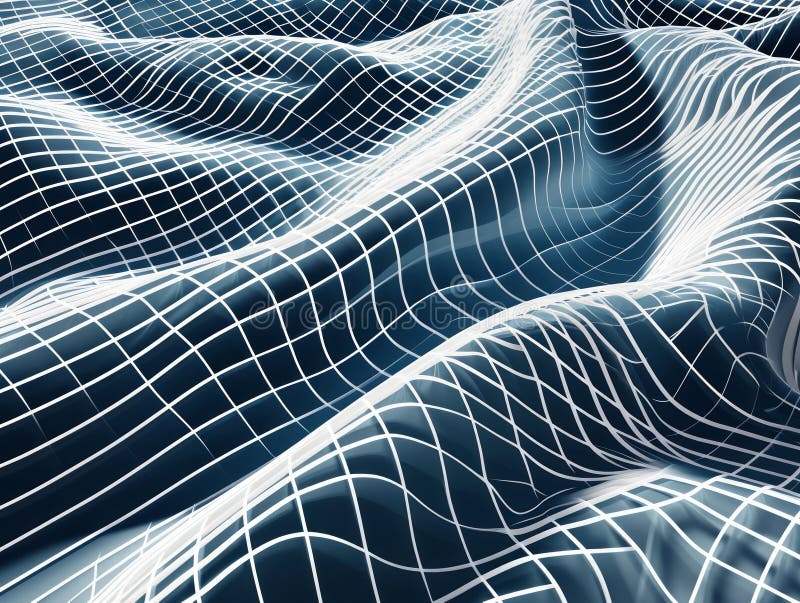 Abstract 3d Wireframe Mesh Background. Futuristic Technology Style ...