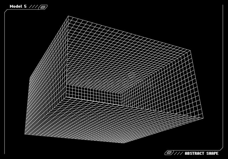 Abstract 3d Wireframe Shape or Basic Element with Open Edge. Science ...
