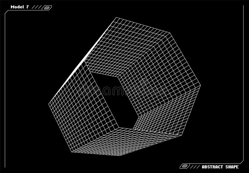 Abstract 3d Wireframe Shape or Basic Element with Open Edge. Science ...