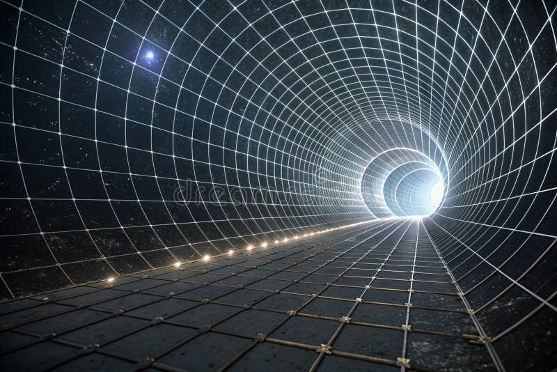 Abstract 3D Wormhole or Tunnel Design Stock Illustration - Illustration ...