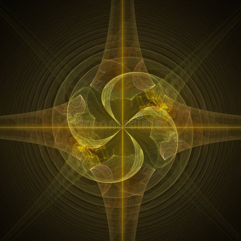 3d yellow fractal graphic stock illustration. Illustration of darkness ...