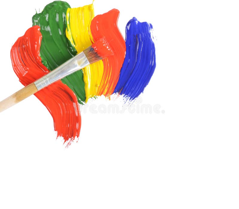 The Abstract Dabs of Paint in Different Colors on the Canvas Stock ...