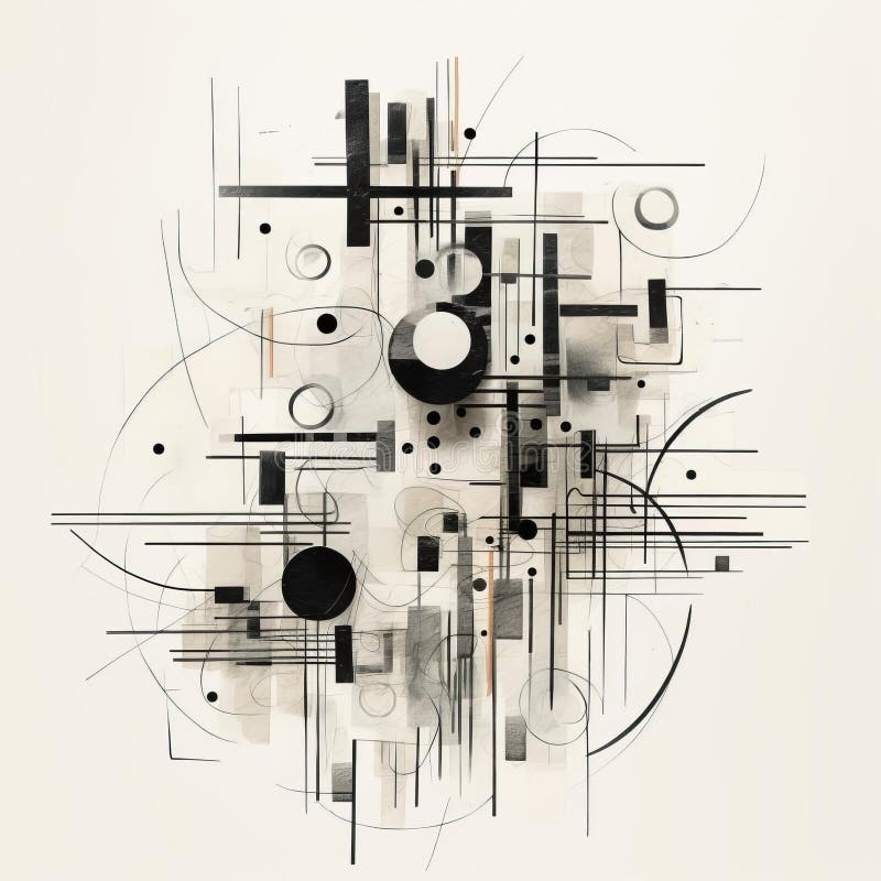 Abstract Dada Art with Random Pencil Doodle Lines Texture Stock ...