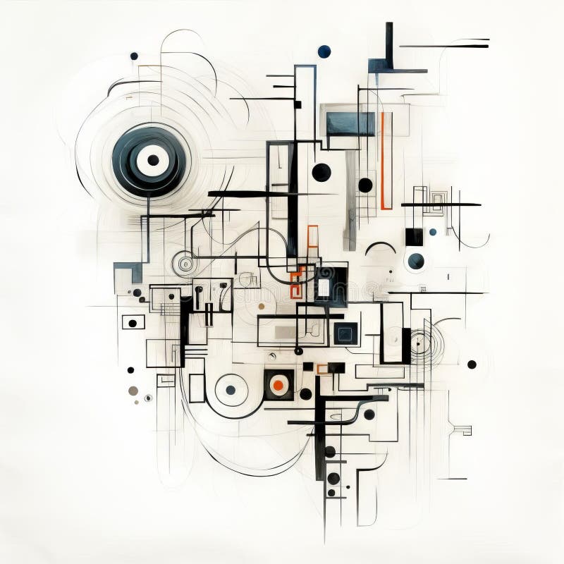 Abstract Dada Art with Random Pencil Doodle Lines Texture Stock ...