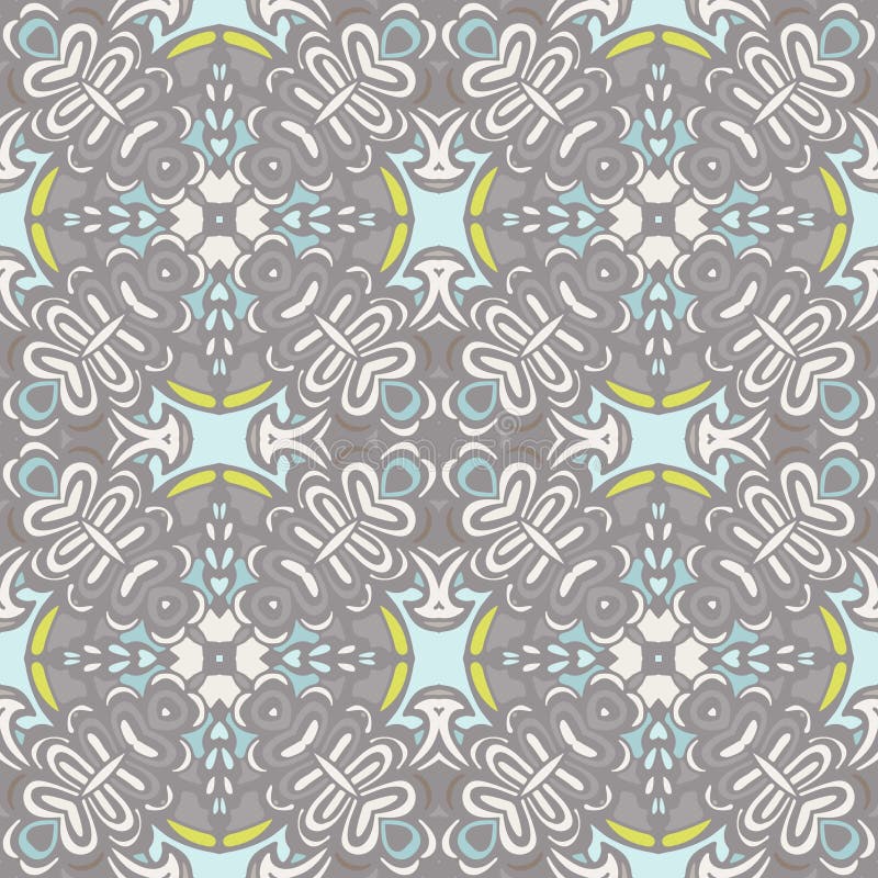 Abstract Damask Floral Seamless Pattern Stock Vector - Illustration of ...