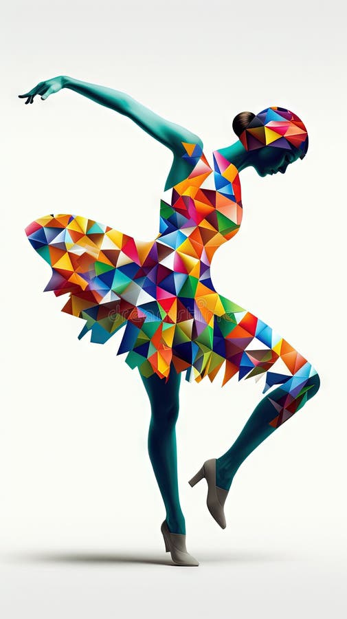 Abstract Dance Pattern by Young Adult in Contemporary Style on White ...