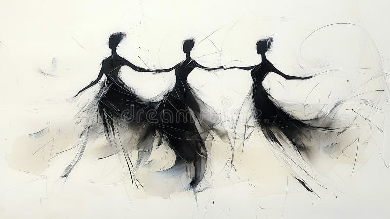 AI Generated. Abstract Dancers Joyfully Dance Together Celebrating ...