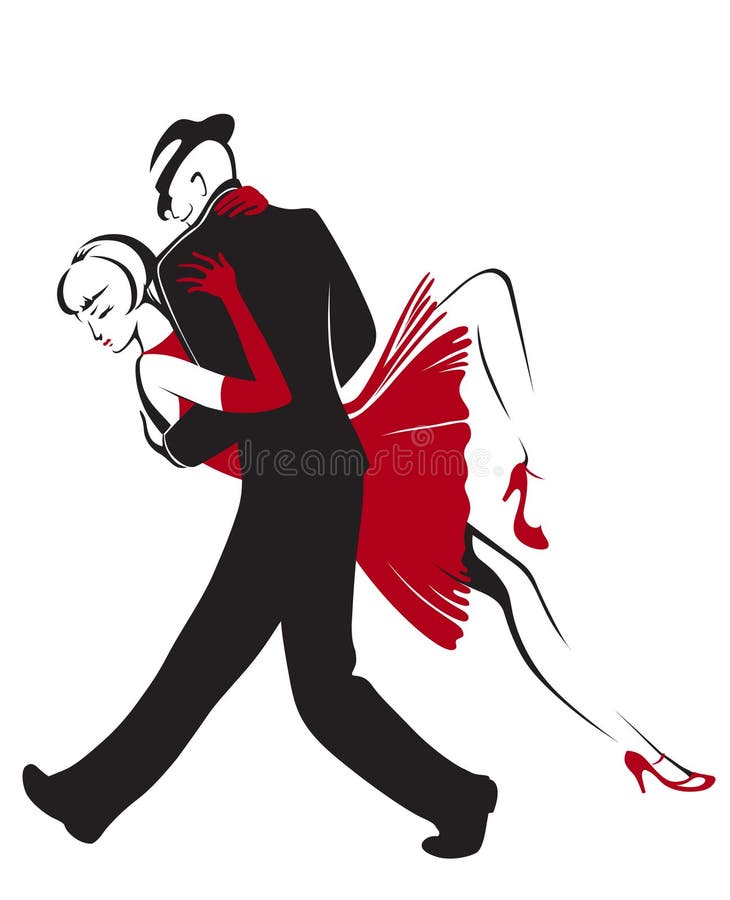 Abstract dancing couple stock illustration. Illustration of movement ...