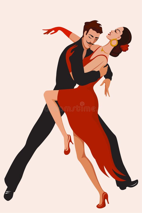 Abstract dancing couple stock illustration. Illustration of design ...