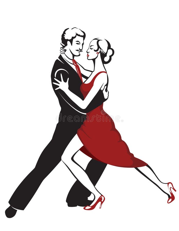 Abstract dancing couple stock illustration. Illustration of perform ...