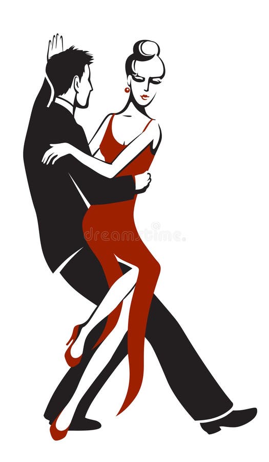 Abstract dancing couple stock illustration. Illustration of ...