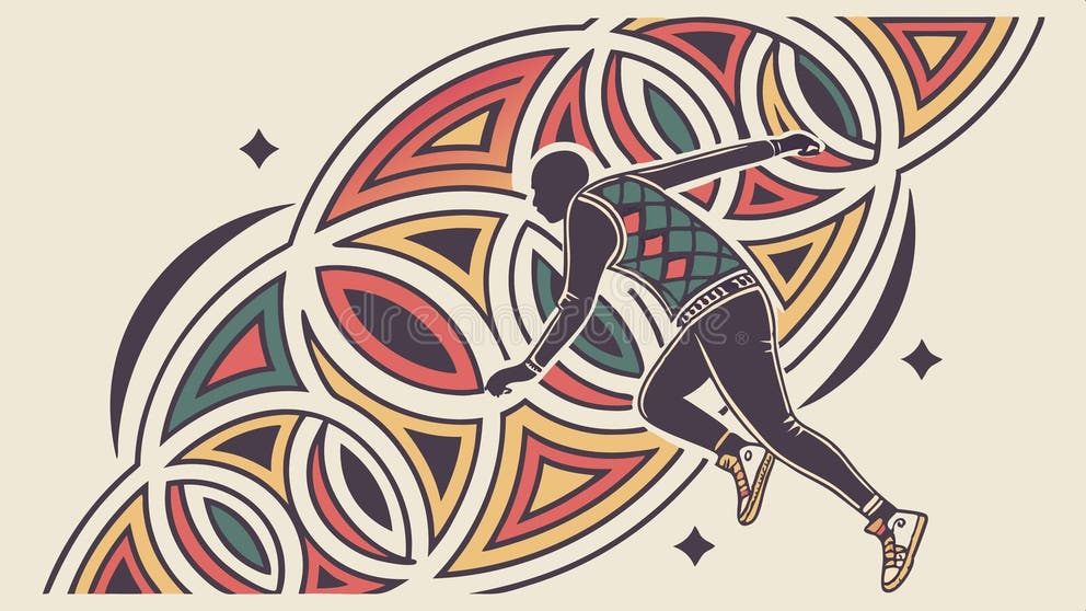 Abstract Dancing Figures, Motion and Energy Artwork Vector Design ...