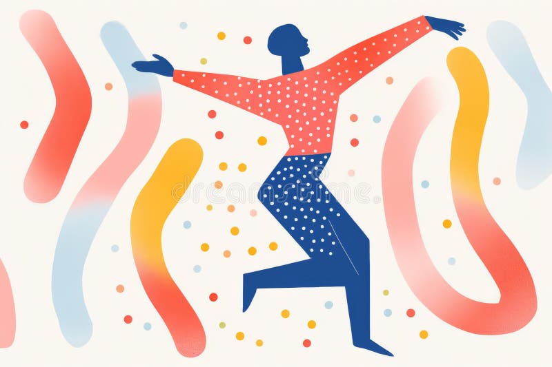 Abstract Dancing Person Colourful Illustration Stock Illustration ...