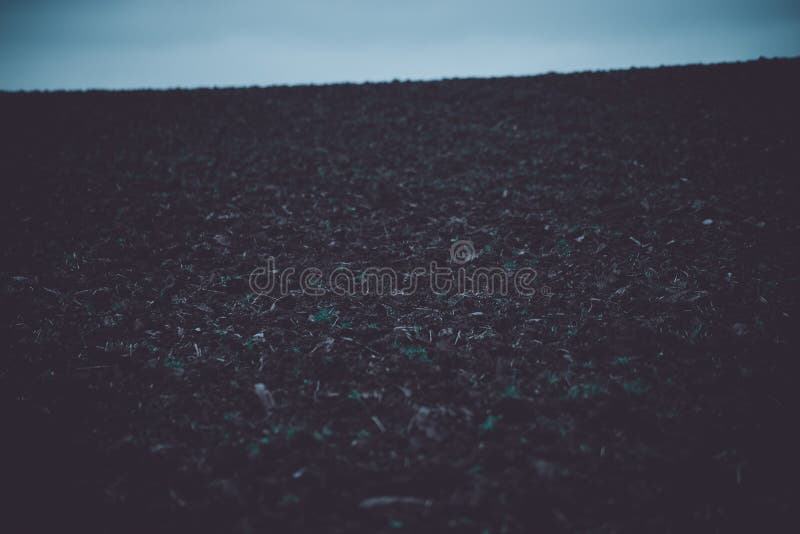 Abstract Dark Agriculture Field at Night in Winter Stock Photo - Image ...