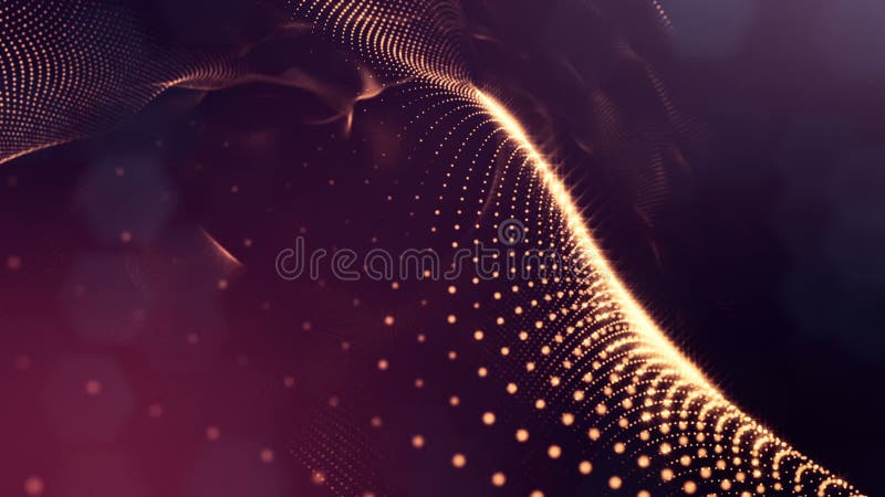 Abstract Dark Background As a Loopable Sequence with Glow Particles and Depth of Field. 3d ...
